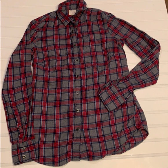 J. Crew | Tops | Jcrew Greyred Plaid Comfortable Flannel Xxs | Poshmark